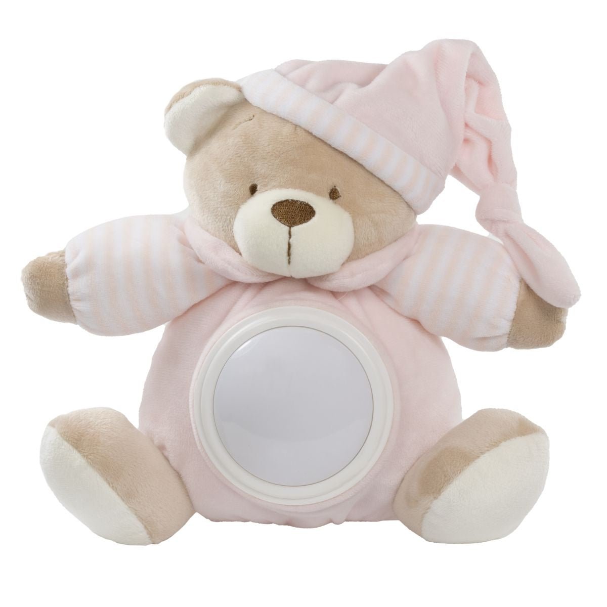 Tinka Baby Bamse med nattlys 21 cm – Rosa kosebamse med lys – Homy